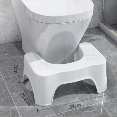 Bathroom Toilet Stool Potty Step Footstool Aid Non-Slip Portable White ...