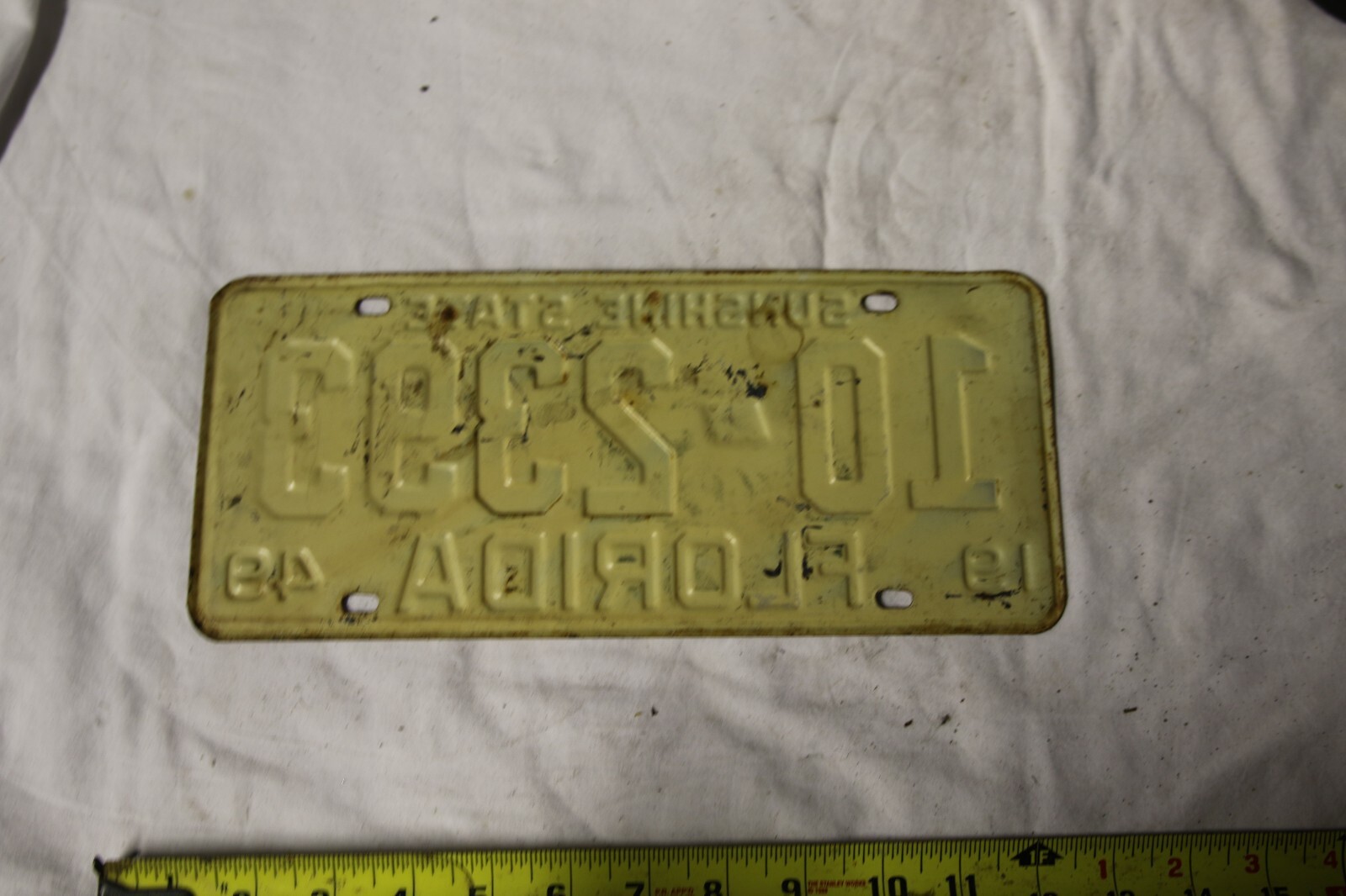 Florida 1949 License Plate No.10-2393 Broward County Rare Vintage Lot 3 ...