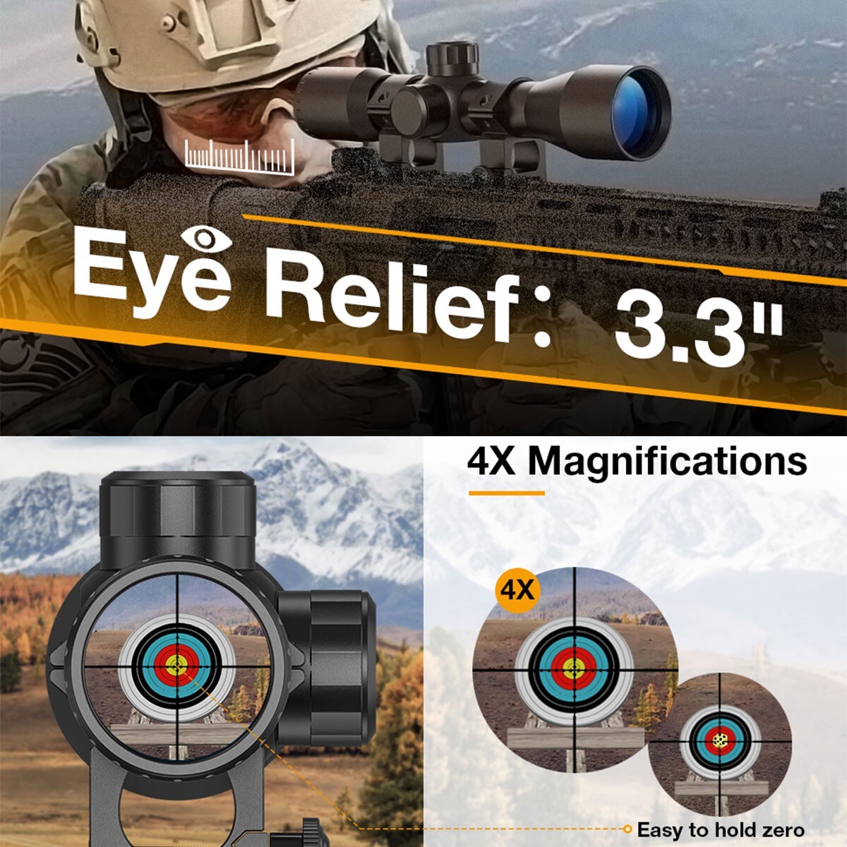 Compact 4X32 Compact Scope Rascal .22 / AR / Crossbow Airsoft Gun Scope ...