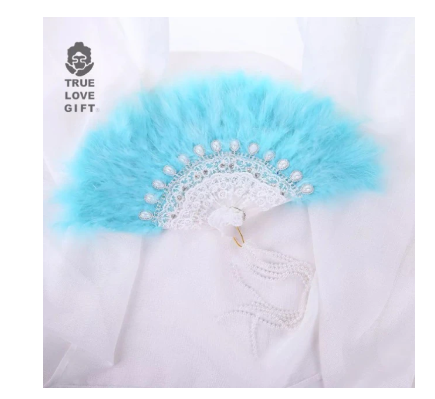 Feather Hand Fan Handmade Luxurious Spanish Dance Lace Feather Fans for ...