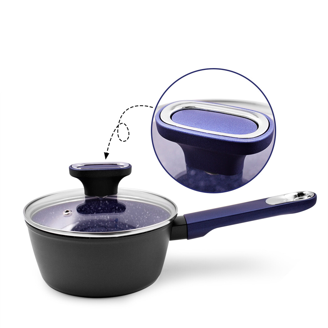 Marburg 16cm Saucepan w/ Lid Non Stick Granite Coating Cookware ...