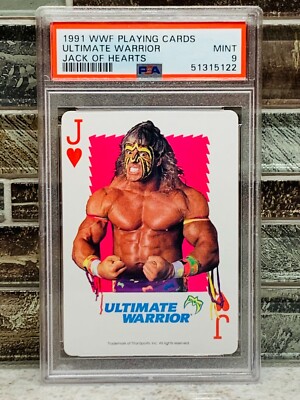 1991 Titan Sports WWF Playing Card ULTIMATE WARRIOR Jack of Hearts PSA ...