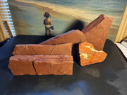 RED Rock Stone Natural 15 lbs Slate Stone Rocks 3 to 8 inches Fish Tank ...