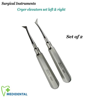 Surgical Instruments Dental Extracting Cryer Root Elevators Set Left ...