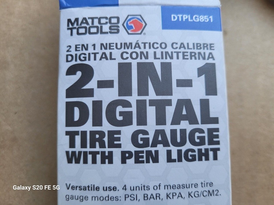 Matco Tools 2 in 1 Digital Tire Gauge With Pen Light Charge USB-C | eBay
