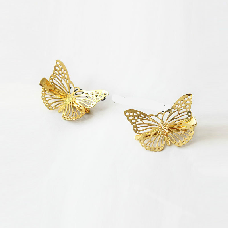 Gold Butterfly Hair Clips Hairpins wedding barrette accessories | eBay UK