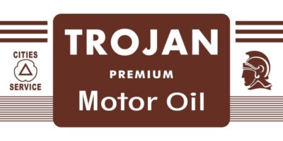 Cities Service Trojan Motor Oil (CITGO) New Sign: 8x16" USA STEEL ...