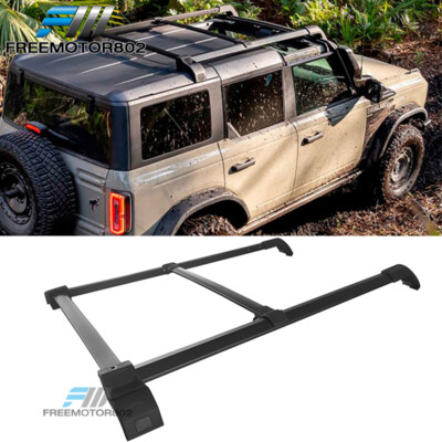 Fits 21-24 Ford Bronco Roof Rack Cross Bar Rail Carrier Crossbars Black ...