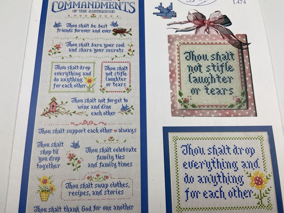 Sue Hillis Designs Sisterhood Ten Commandments Counted Cross Stitch ...