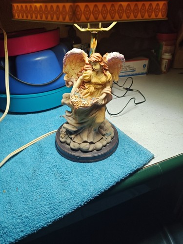 Vintage Plastic/Celluloid Etched or Cutouts Angel Lamp Shade 18” Lamp ...