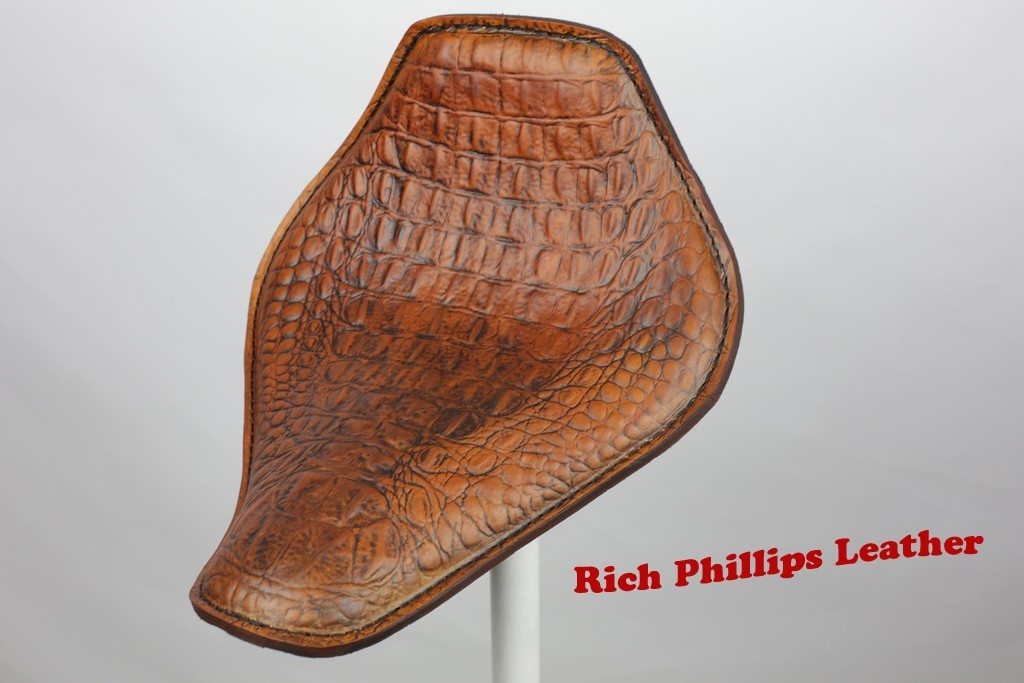 Alligator Motorcycle Seat Harley Davidson Sportster Chopper Bobber Rich ...