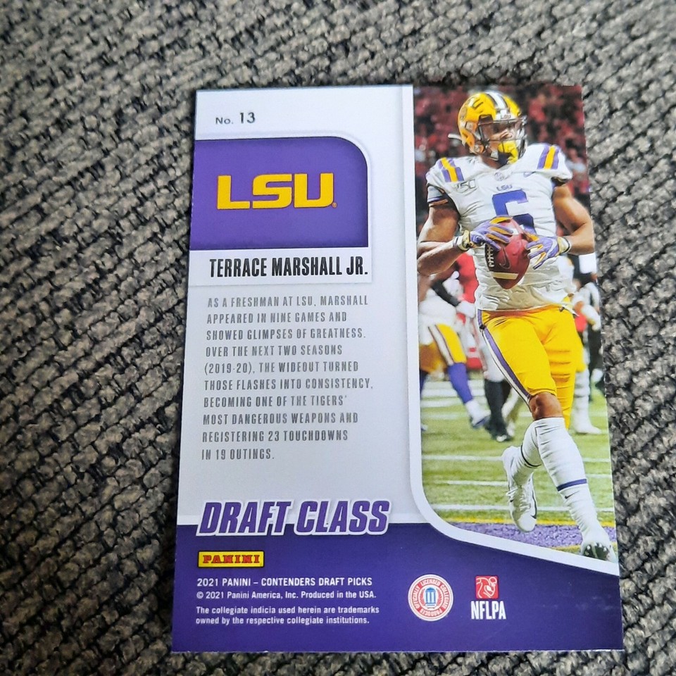 2021 Contenders Football Terrance Marshall Jr. RC #13 Red Foil Carolina ...