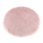 Round 30cm Sheepskin Hairy Carpet Faux Fur Plain Fluffy Area Rug light ...
