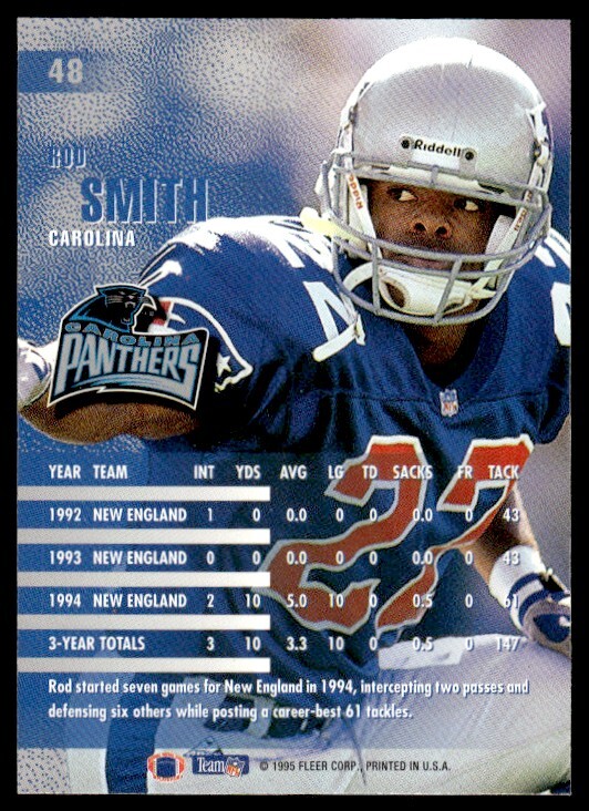 1995 Fleer Rod Smith Carolina Panthers #48 | eBay