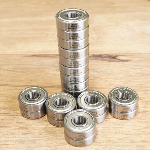 XiKe 20 Pcs 608ZZ Double Metal Seal Bearings 8x22x7mm Pre-Lubricated ...