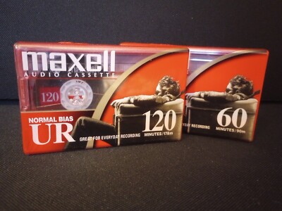 2 NEW Maxwell Audio Cassette Tapes Normal Bias UR (120 Minutes/60 ...