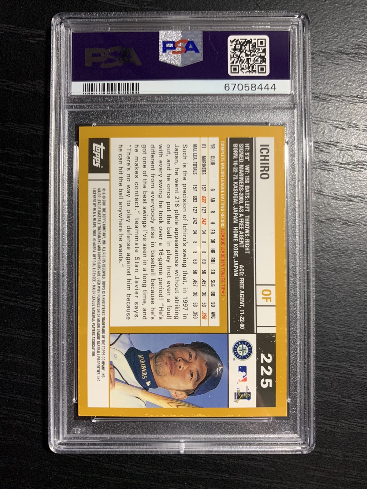 2002 Topps Ichiro Suzuki #225 Gold Cup All-Star Rookie PSA 8 NM-MT | eBay