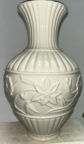 Lenox 9” Embossed Flowers Ivory Porcelain & 24k Gold | eBay