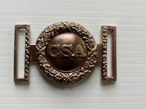 EARLY CONFEDERATE CAST BRASS 2 PIECE CSA BELT BUCKLE REPRODUCTION. RED ...