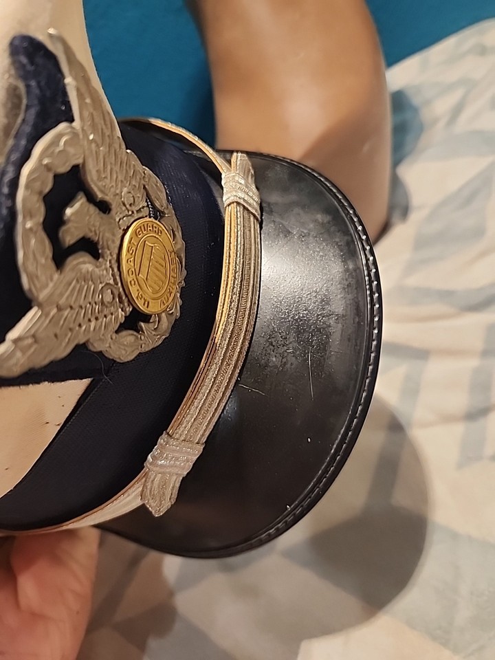 Vintage US U.S. Coast Guard Auxiliary Dress Cap Hat Military Cap Size 7 ...