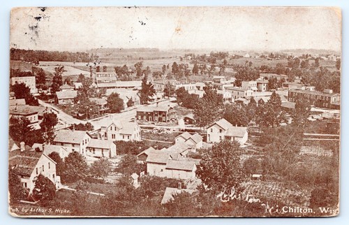 Chilton Wisconsin Bird's Eye View Of Town 1908 WI Postcard | eBay