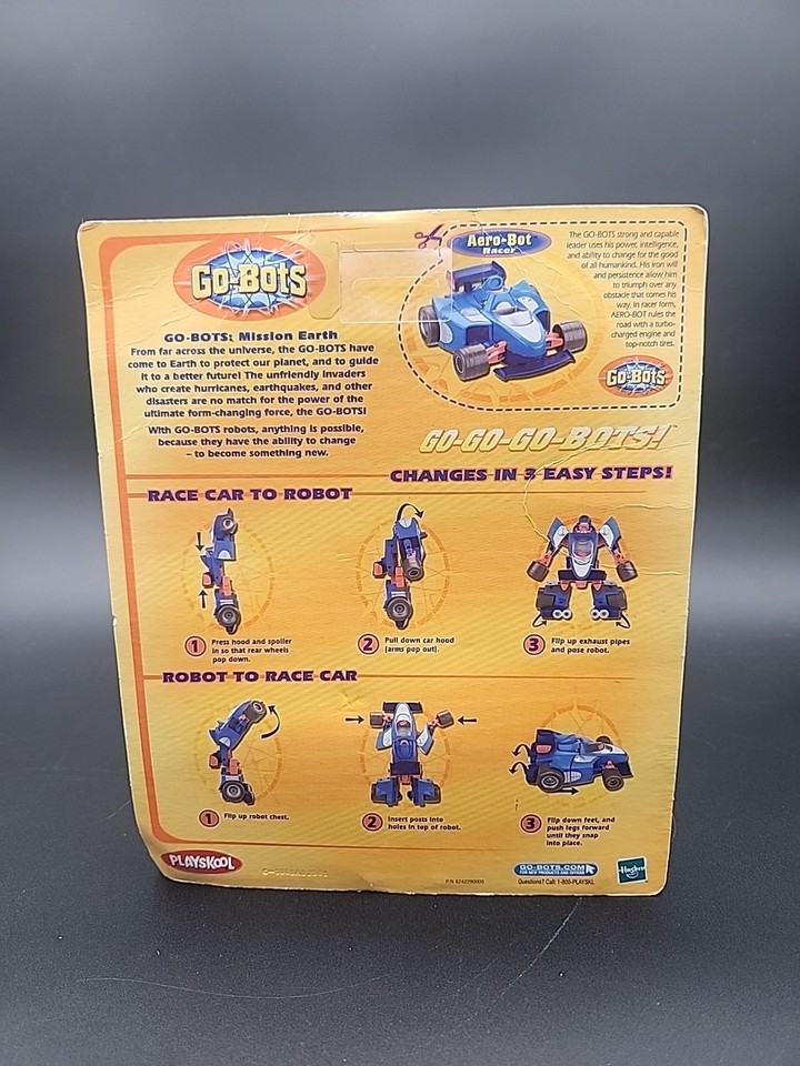 New! Playskool Hasbro Aero-Bot Racer Transformers Go-Bots Transforming ...