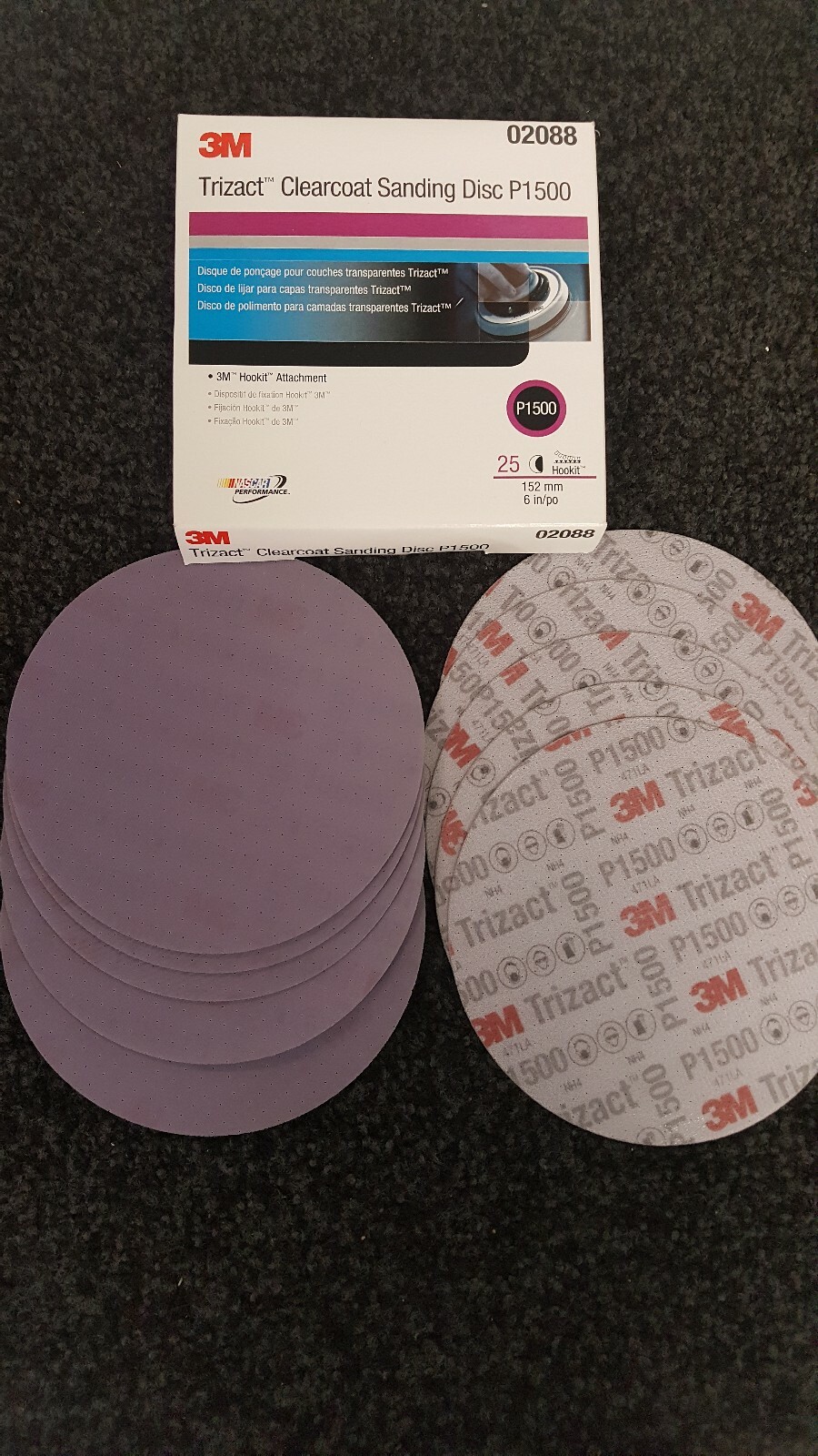 3M Trizact 02088 P1500 grit. 6" Hookit Clear Coat Sanding Disc⭐10 Disc ...