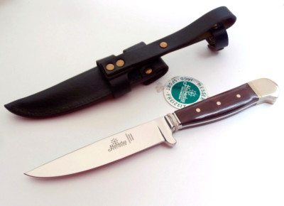HUBERTUS Nicker Jagdmesser SOLINGEN 23 cm Holz mit Gravurplatte ...