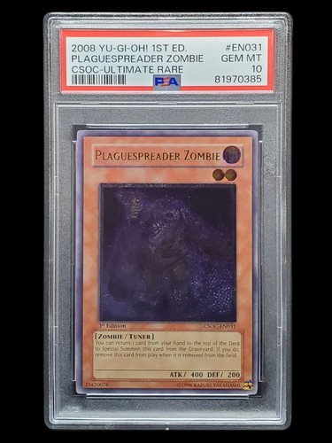 2008 Yugioh CSOC-EN031 Plaguespreader Zombie Ultimate Rare 1st PSA 10 ...