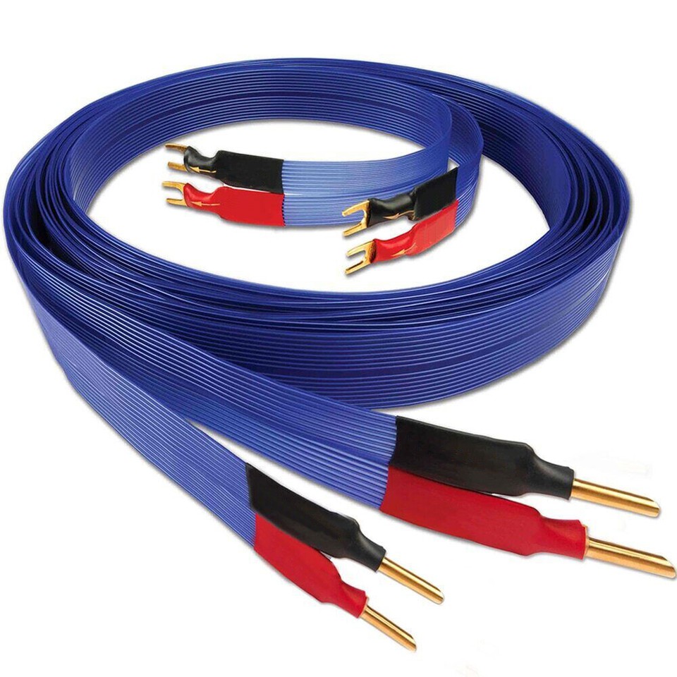 Blue Speaker Cable Silver-plated OFC Loudspeaker Wire Flat Hifi Audio ...