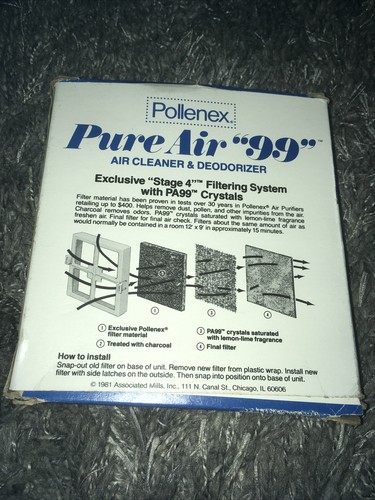 New Vintage POLLENEX Pure Air 99 Replacement AIR FILTER FP699 (Model ...