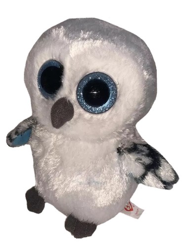 Ty Beanie Boo Spells the White Owl Blue Glitter eyes Retired Rare 2012 ...