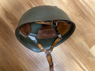Swiss Army BT74 55-56 Steel Helmet Militaria Switzerland with leather ...