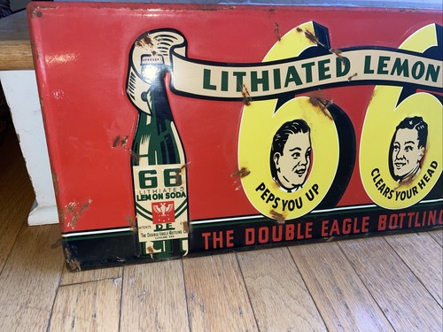 LITHIATED LEMON LIME SODA EMBOSSED METAL ADVERTISING SIGN | eBay