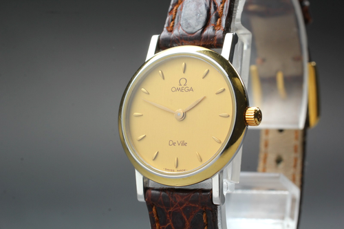 [Near MINT] Vintage 1995 OMEGA De Ville Cal.1471 Gold 23mm Quartz Women ...