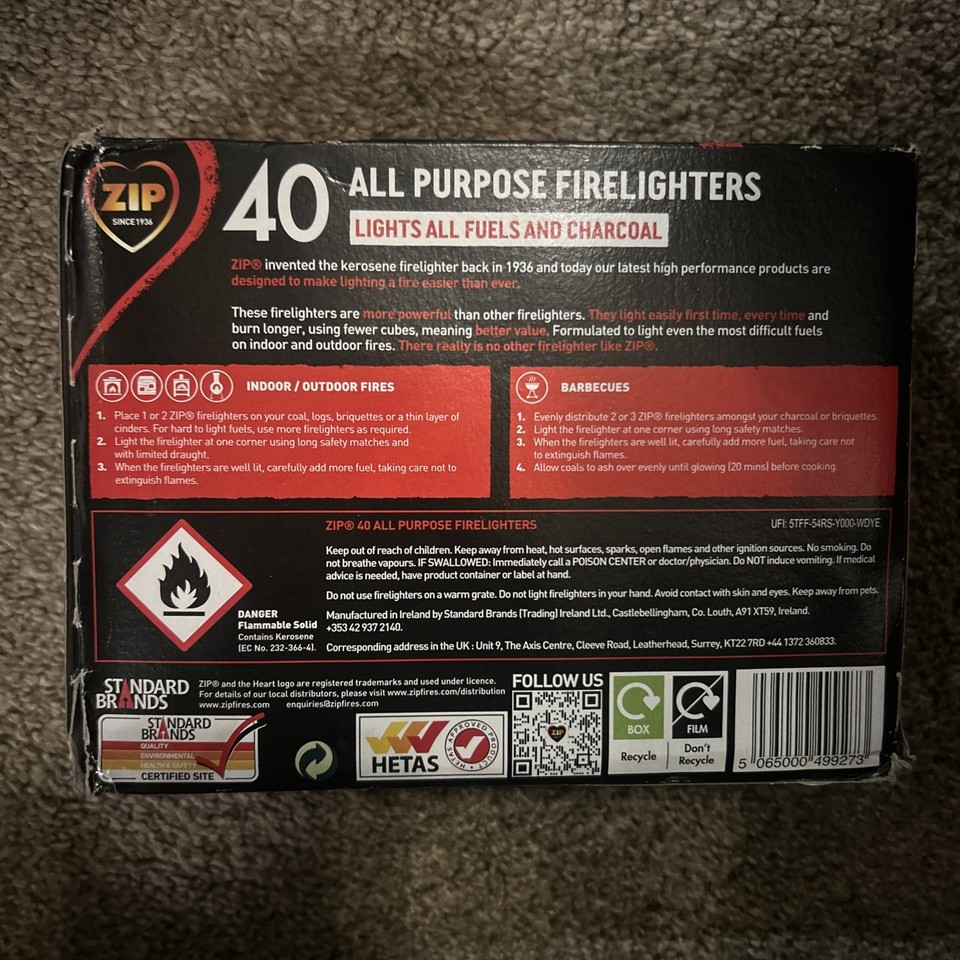 200 Zip Fire lighters All purpose Fire Starter Cubes Value Pack Open ...