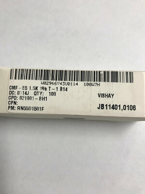 (100) Dale RN55D1501F 1.5k 1% 1/8w Metal Film Resistors CMF-55 | eBay