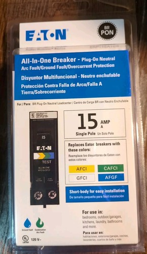 Eaton BR 15 Amp AF/GF Breaker - BRP115A1CS 786689166335 | eBay