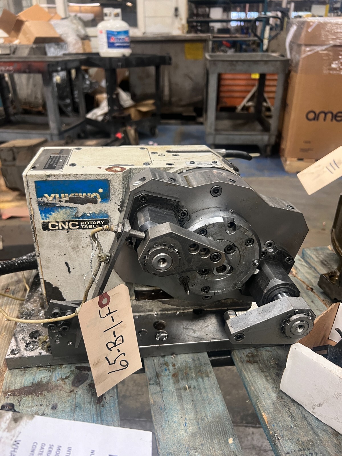 8" 4TH AXIS Yukiwa Rotary Table Mounted on Pallet Changer Assy - TC-31A ...