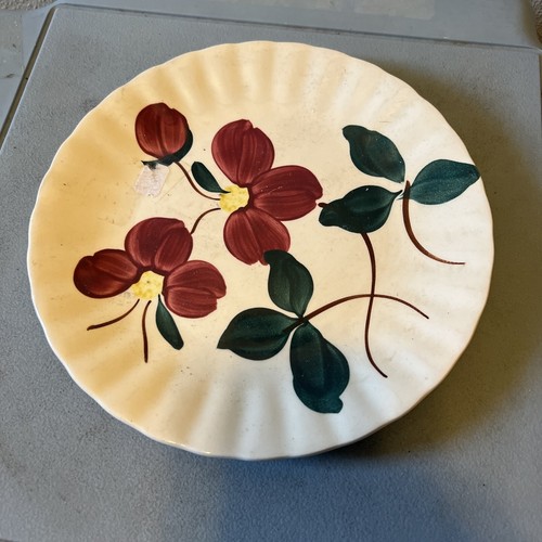 Blue Ridge Southern Pottery 8-1/4” Salad Plate Red Flowers Blooming | eBay