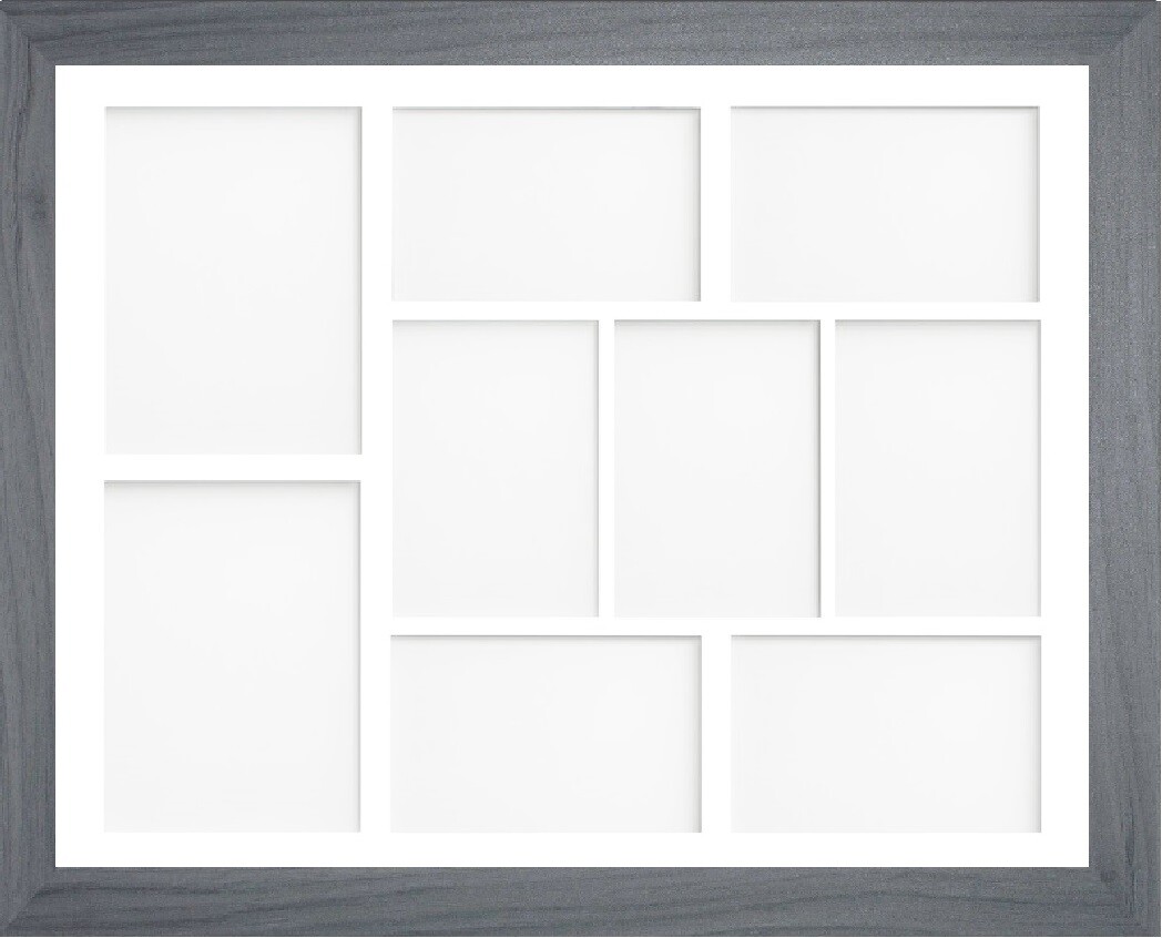Grey Multi Aperture Photo Picture Frame & Mount With Choice Of 23 ...