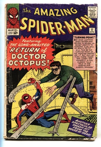 Amazing Spider-Man #11 comic book 1964 Dr Octopus cover-Steve Ditko ...