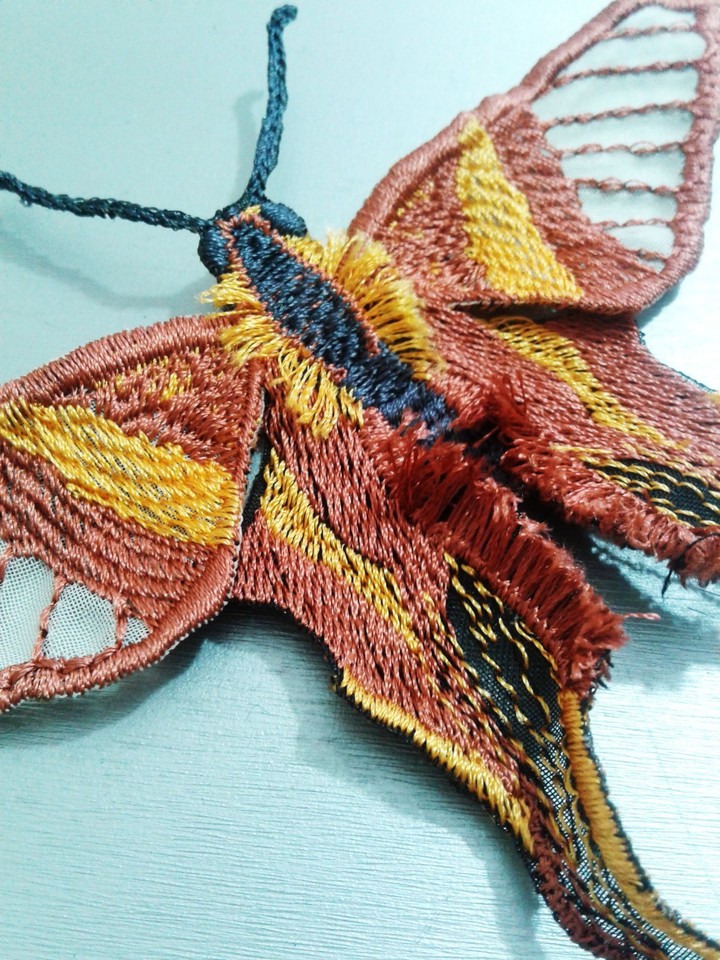 Rust butterfly Handmade Embroidered Patch | eBay
