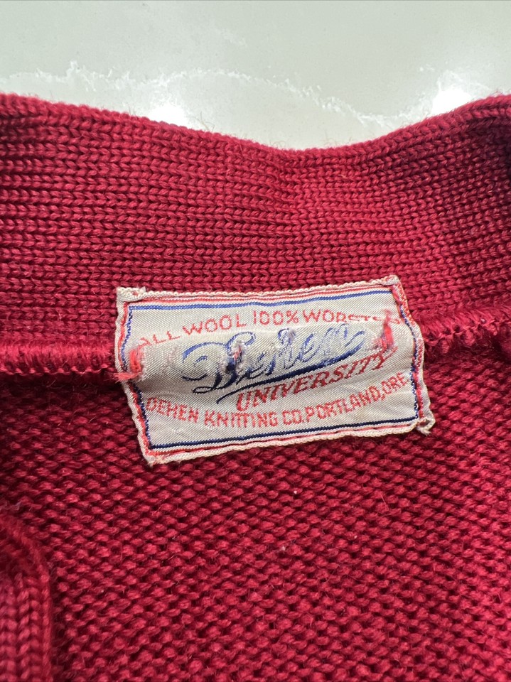 Vintage Cardigan Sweater. “Dehen University” 100% Wool Fits XS ...