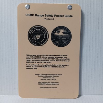 USMC Range Safety Pocket Guide Manual Version 2.2 | eBay