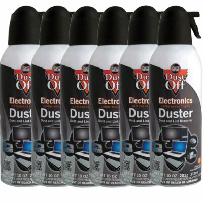 6pk Dust Off Compressed Air Computer TV Gas Cans Duster 10oz | eBay