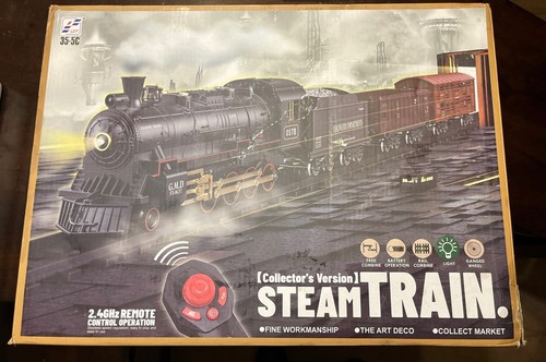 Hot Bee Model Train Set - Remote Control w/ Realistic Steam Locomotive ...