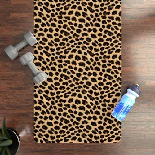 Unique Leopard Cheetah Rubber Yoga Mat Animal Print Wildlife Cat ...