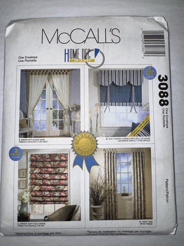 Vintage McCalls Pattern 3088 Home Decor Showcase Curtains Easy 2 Hours ...