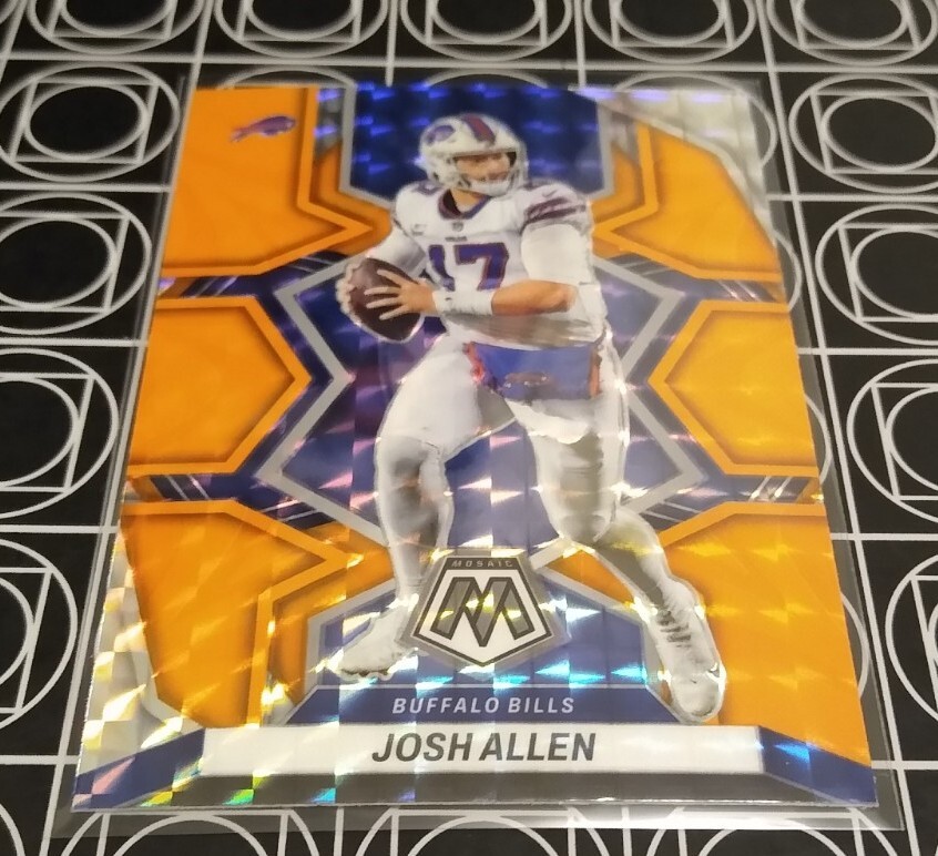 JOSH ALLEN 2022 Panini ORANGE Reactive PRIZM CARD MOSAIC NFL Buffalo ...